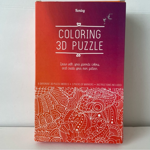 Kenley | Toys | Coloring 3d Puzzle By Kenley 6 Different 3 D Puzzle ...